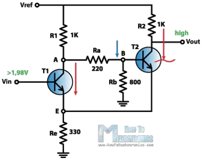 Transistor Schmitt Trigger Working Principle - How To Mechatronics