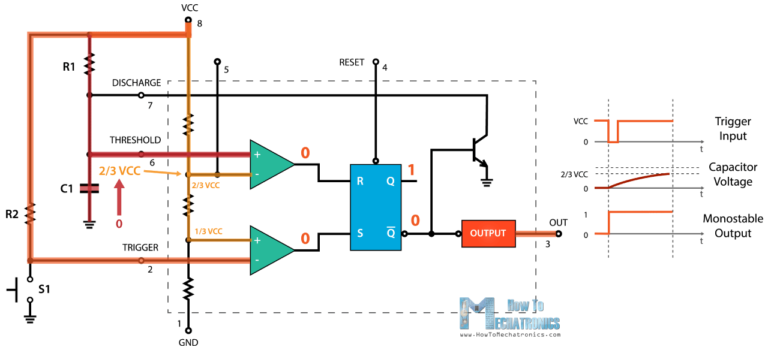 555 Timer IC - Working Principle, Block Diagram, Circuit Schematics