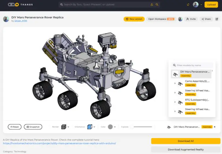 DIY Mars Perseverance Rover Replica - Arduino based Project DIY Mars Perseverance Rover Replica - Arduino based Project