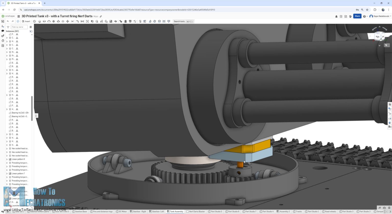 NERF Minigun Turret for the 3D Printed RC Tank