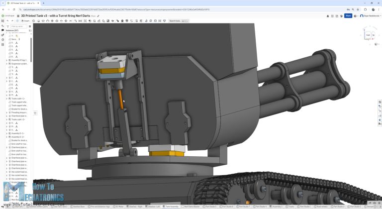 NERF Minigun Turret for the 3D Printed RC Tank