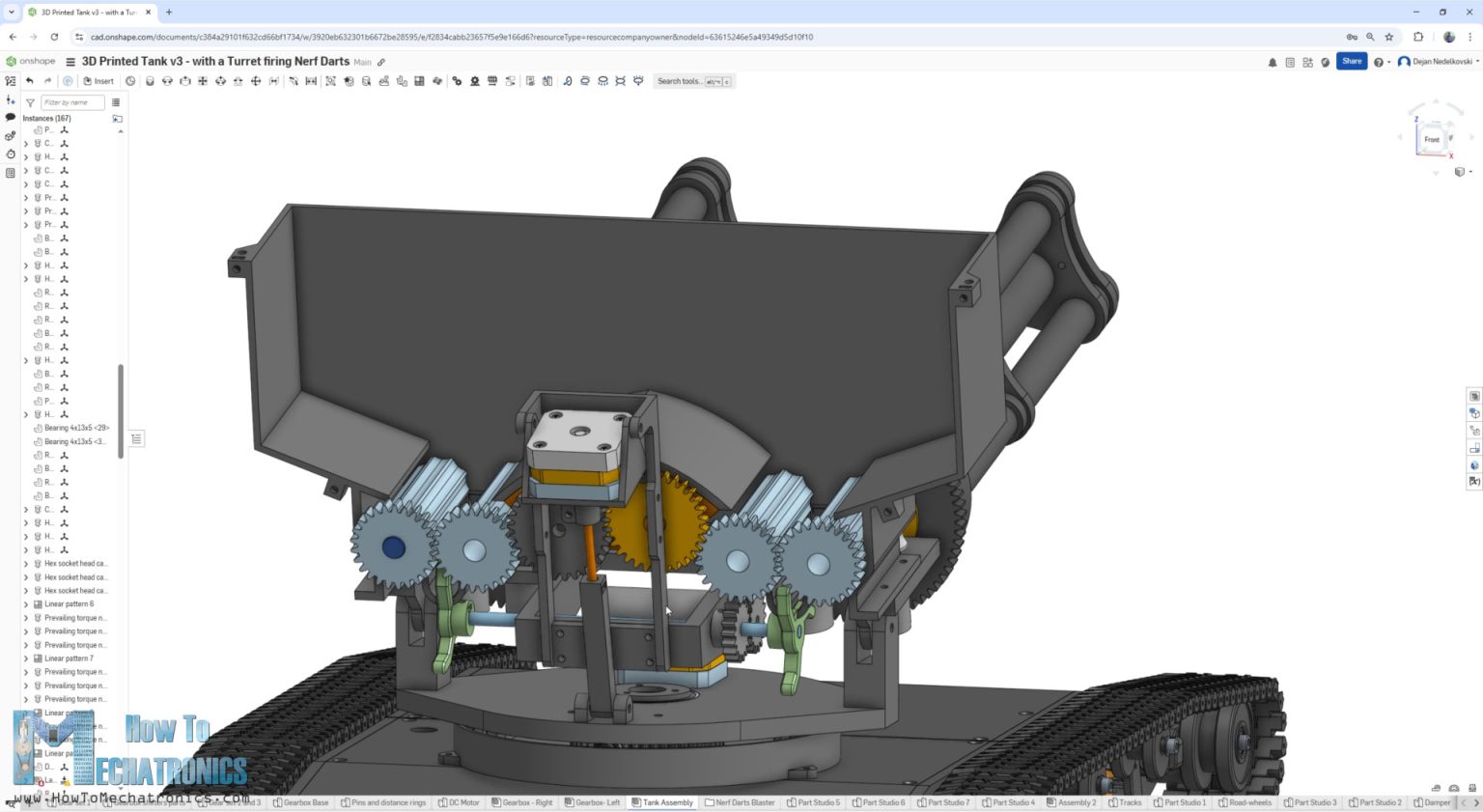 NERF Minigun Turret for the 3D Printed RC Tank